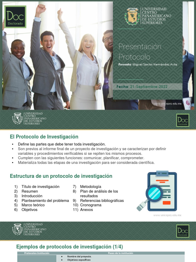 Presentación Protocolo de Investigación | PDF | Método científico ...