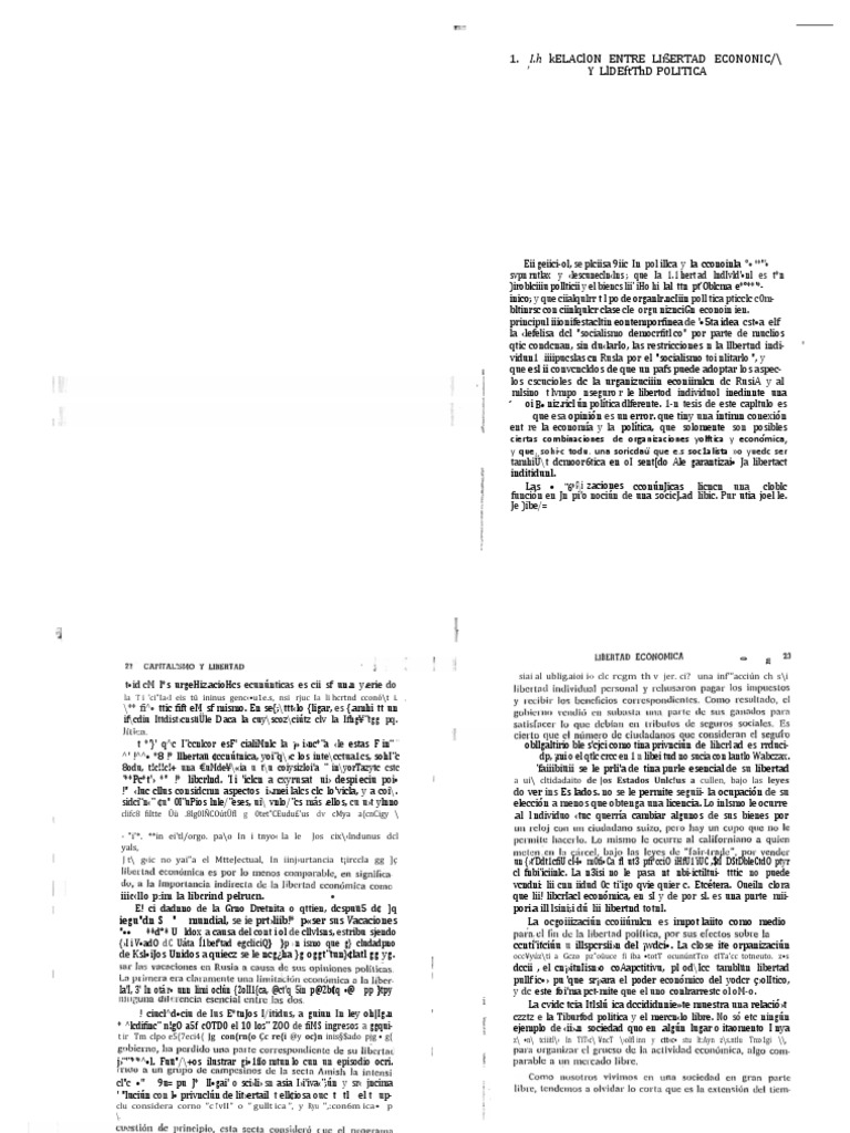 Friedman Capitalismo y Libertad Capítulo I | PDF