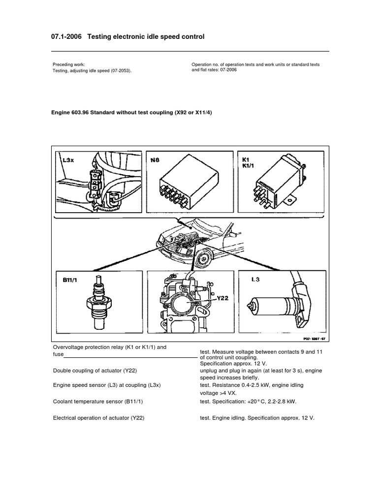 Idle Speed Control Testing Guide | PDF | Electrical Connector | Relay