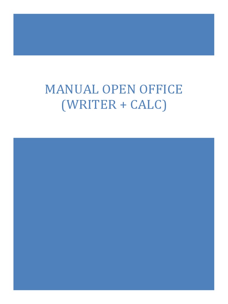 Manual Open Office (Writer + Calc) | PDF | Hoja de cálculo | Desarrollo de software