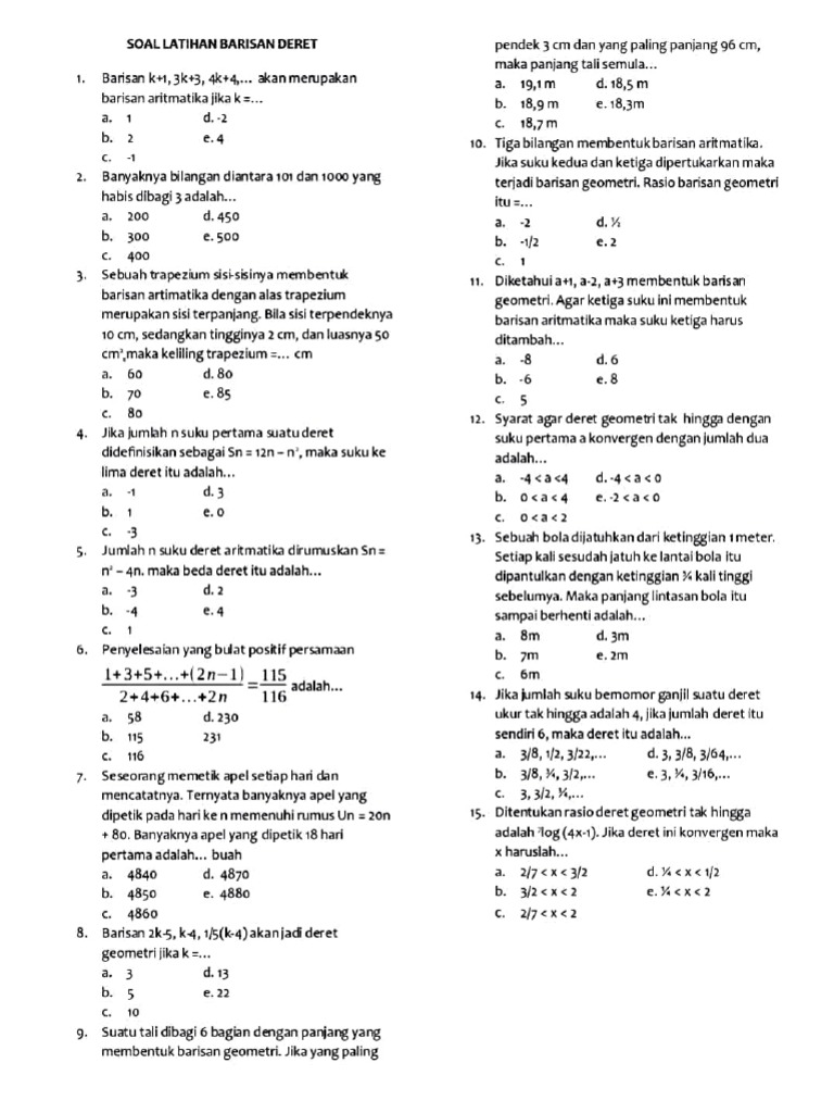 MTK11-LatSol Barisan Dan Deret 2 | PDF