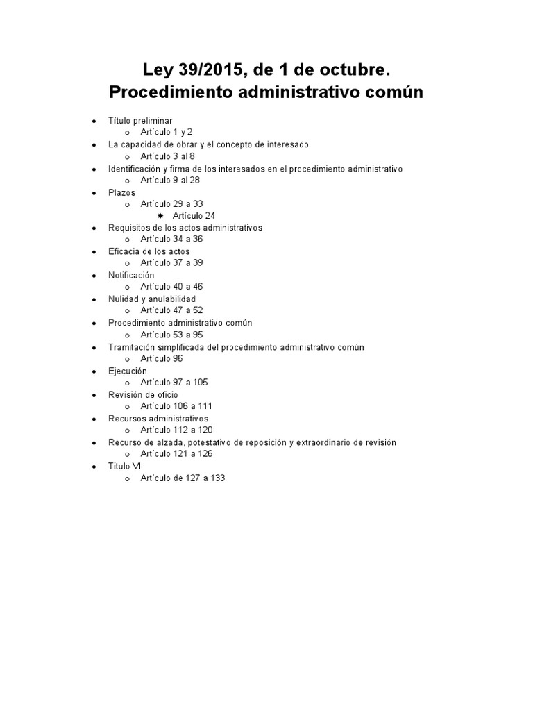 Esquema para Estudiar La Ley 39 | PDF