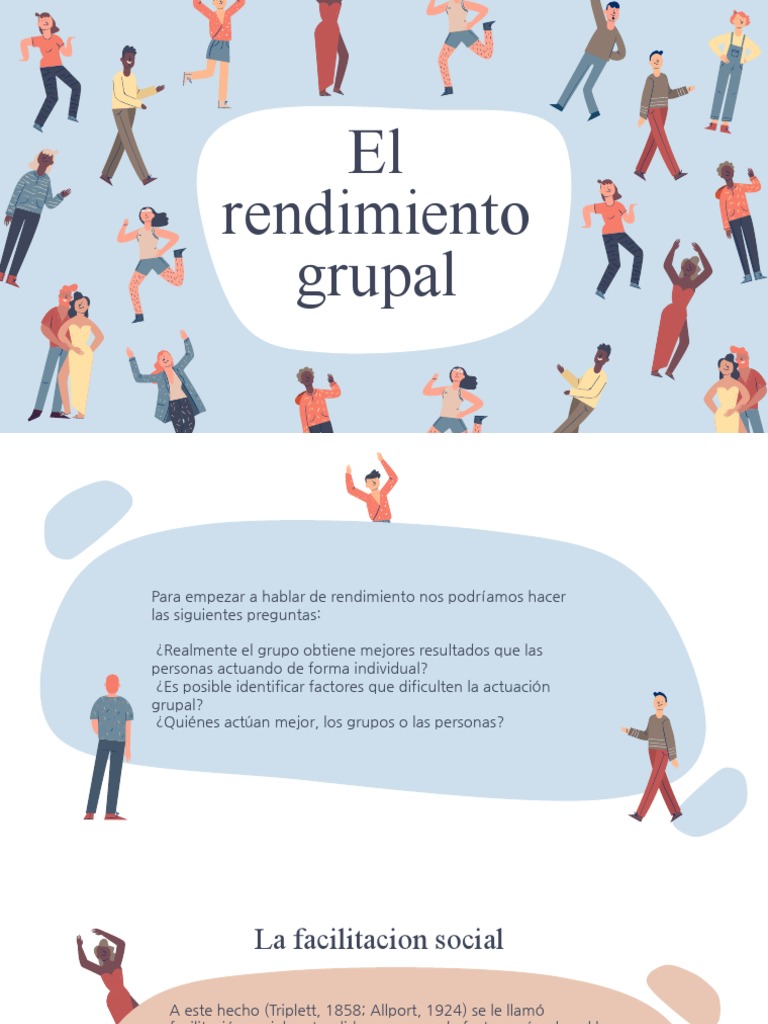 Rendimiento Grupal y Facilitación Social | PDF | Sicología | Cognición