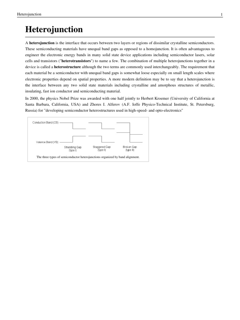 Hetero Junction | PDF | Heterojunction | Solid State Chemistry