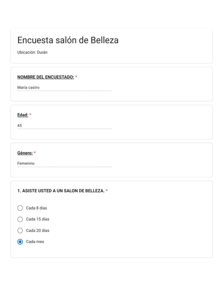 Encuesta sobre Salones de Belleza | PDF
