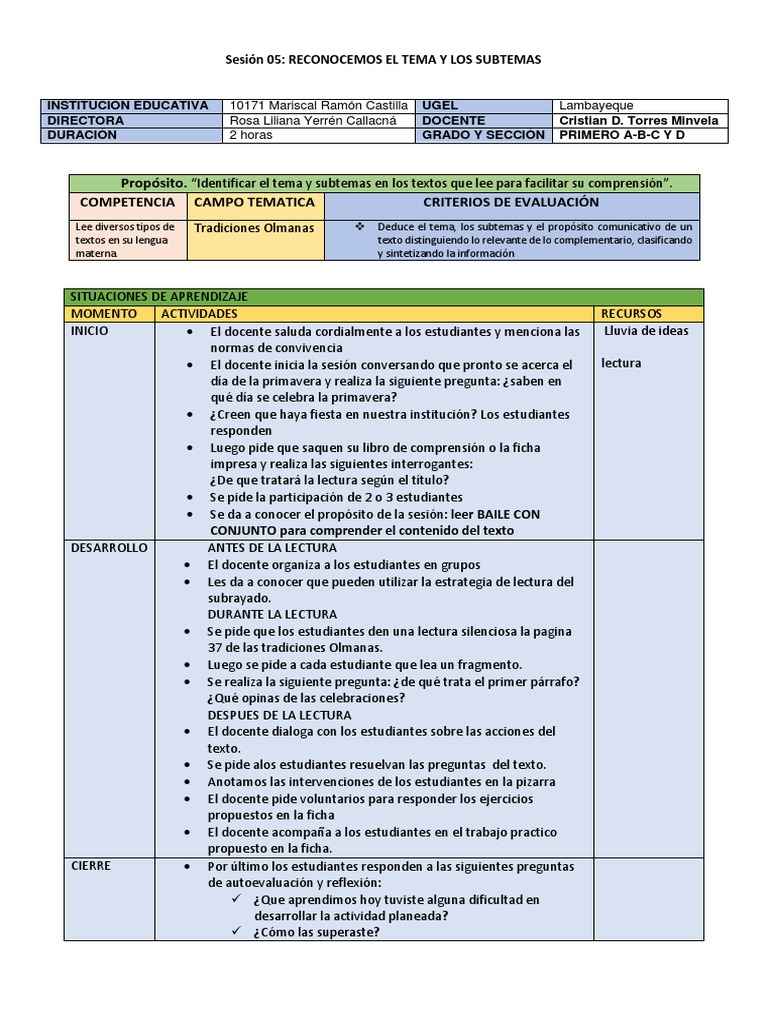 U3 S5 Primero CT | PDF | Aprendizaje | Cognición