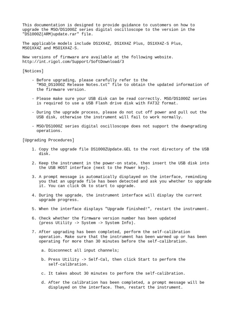 MSO - DS1000Z Upgrade Instructions | PDF | Usb Flash Drive | Computer File