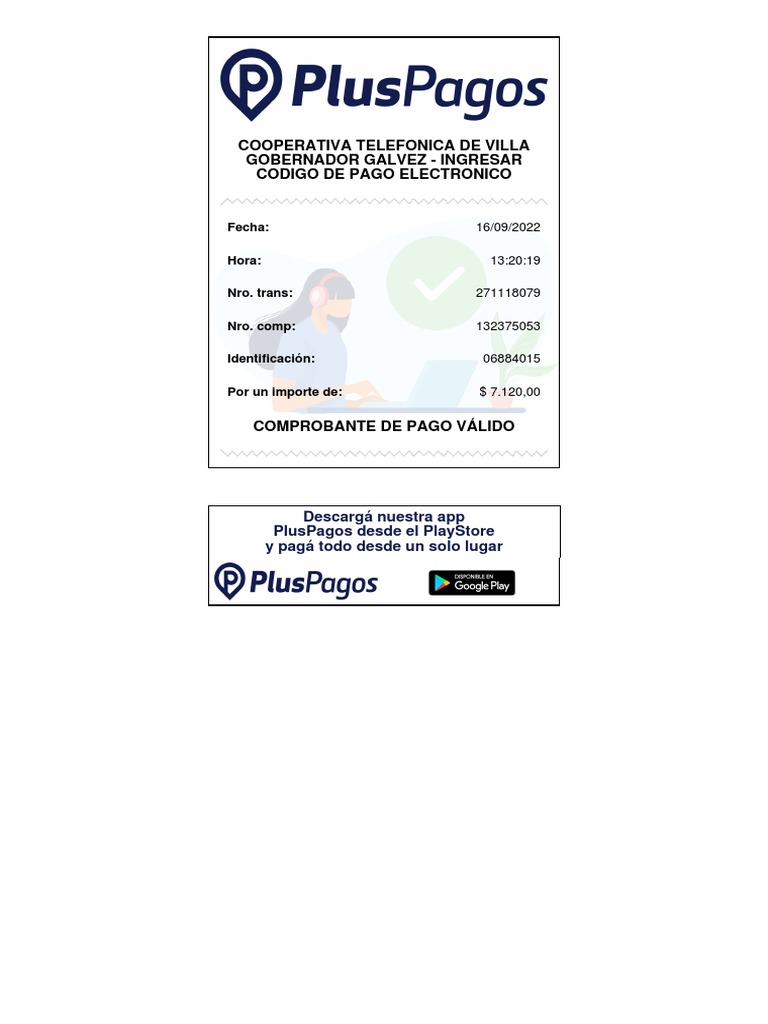 Comprobante Plus Pagos | PDF