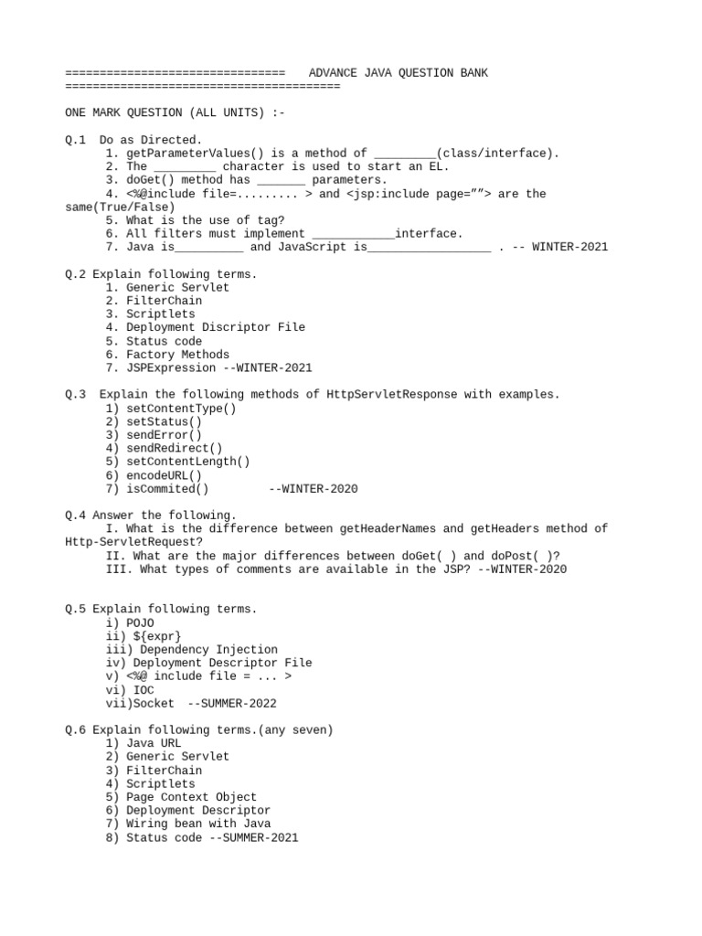 Gtu QB All Papers | PDF | Http Cookie | Spring Framework