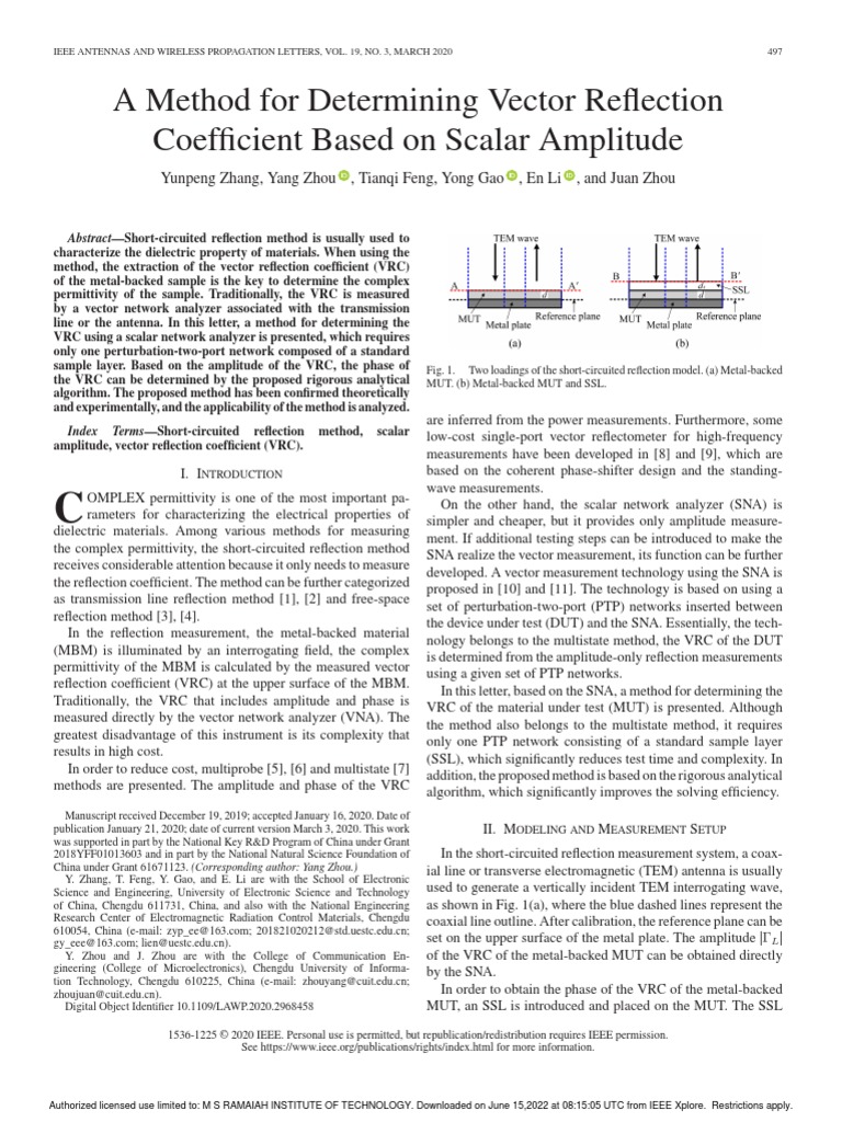 A Method For Determining Vector Reflection Coefficient Based On Scalar ...