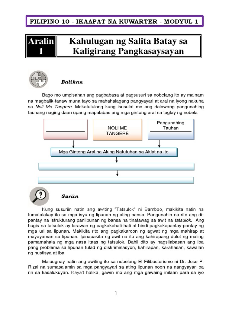 Filipino10 Q4 Mod1-2 Digitized-Final | PDF