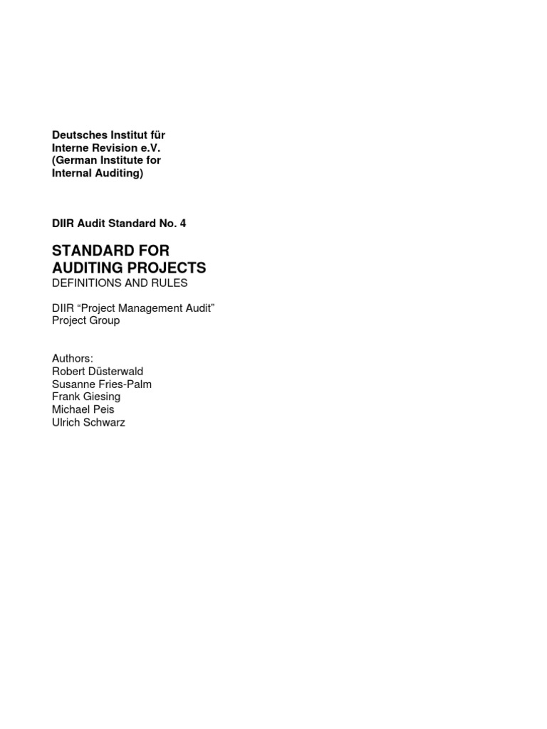 Standard Auditing Nr4 Engl | PDF | Project Management | Internal Audit