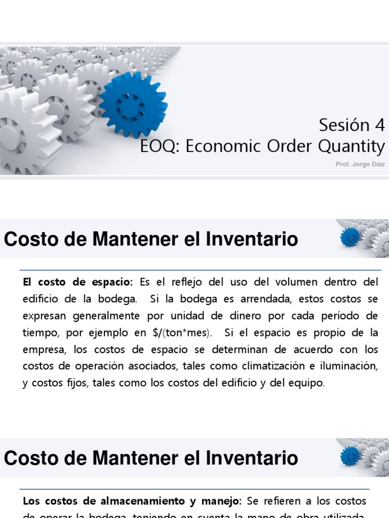 Sesión 4 - Métodos de Compras EOQ | PDF | Inventario | Gestión de la cadena de suministro