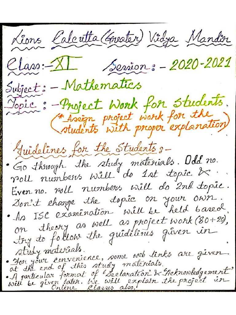 11-Mathematics-_(Project from section A) | PDF | Complex Number | Numbers