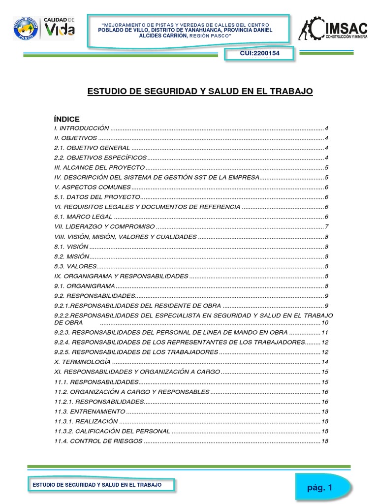 Plan de Seguridad y Salud Pistas de Villo | PDF | Medición | Seguridad ...