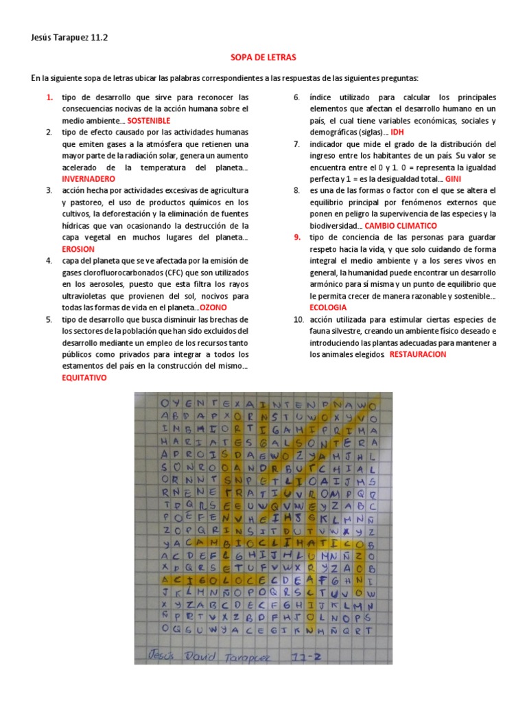 Eyp Guía 1 Sopa de Letras - Jesus Tarapuez - 11.2 | PDF | Entorno ...