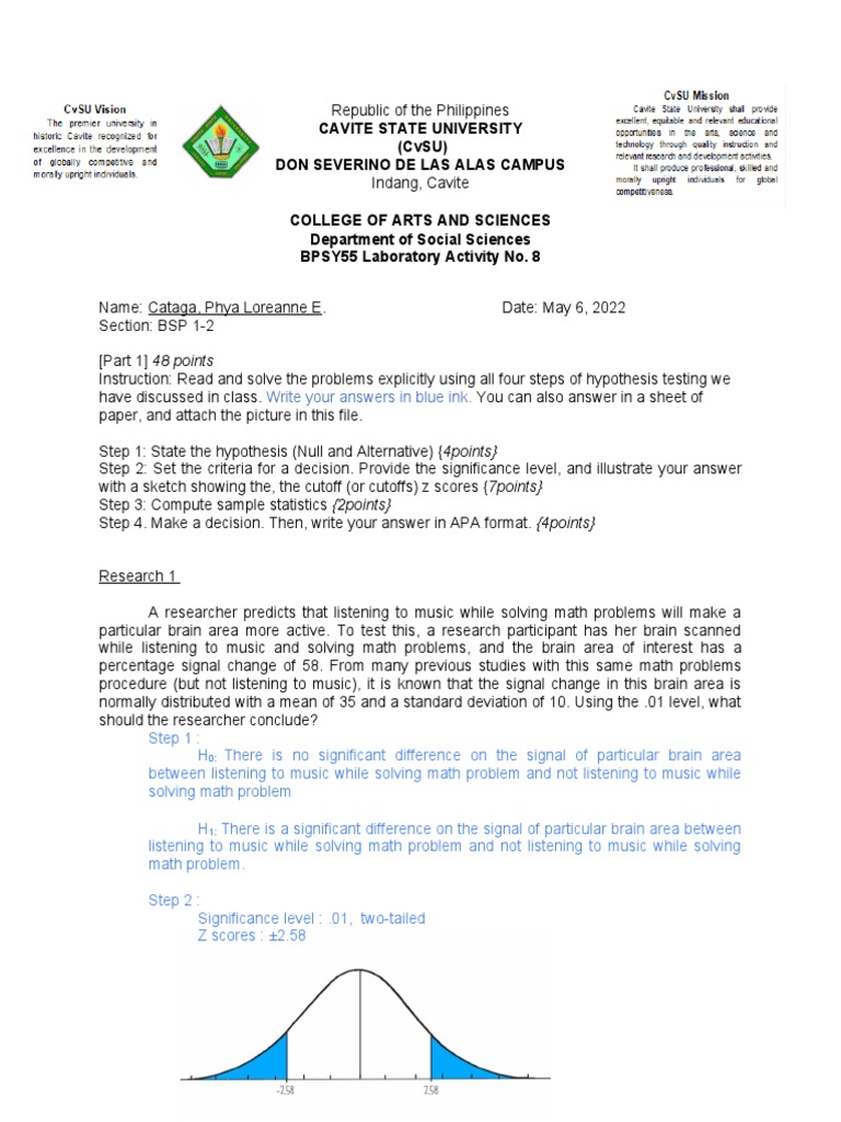 Activity - Intro To Hypo Testing | PDF | Statistical Significance ...