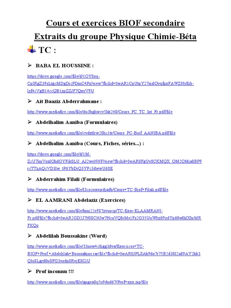 Cours Physique Chimie Béta | PDF