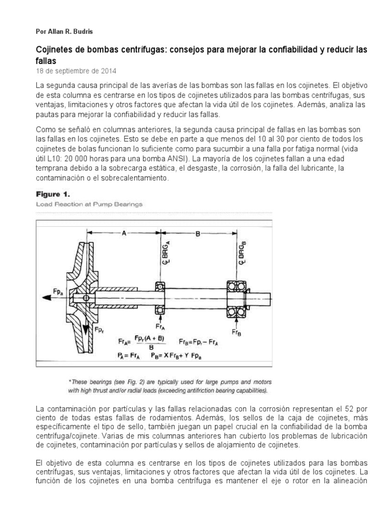 Fallas en Bombas-Rodamientos | PDF | Rodamiento (Mecánico) | Física Aplicada e Interdisciplinaria