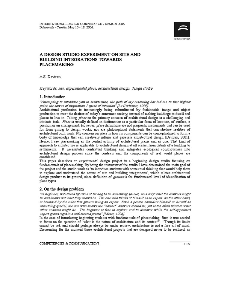 Place Making | PDF | Design | Thought