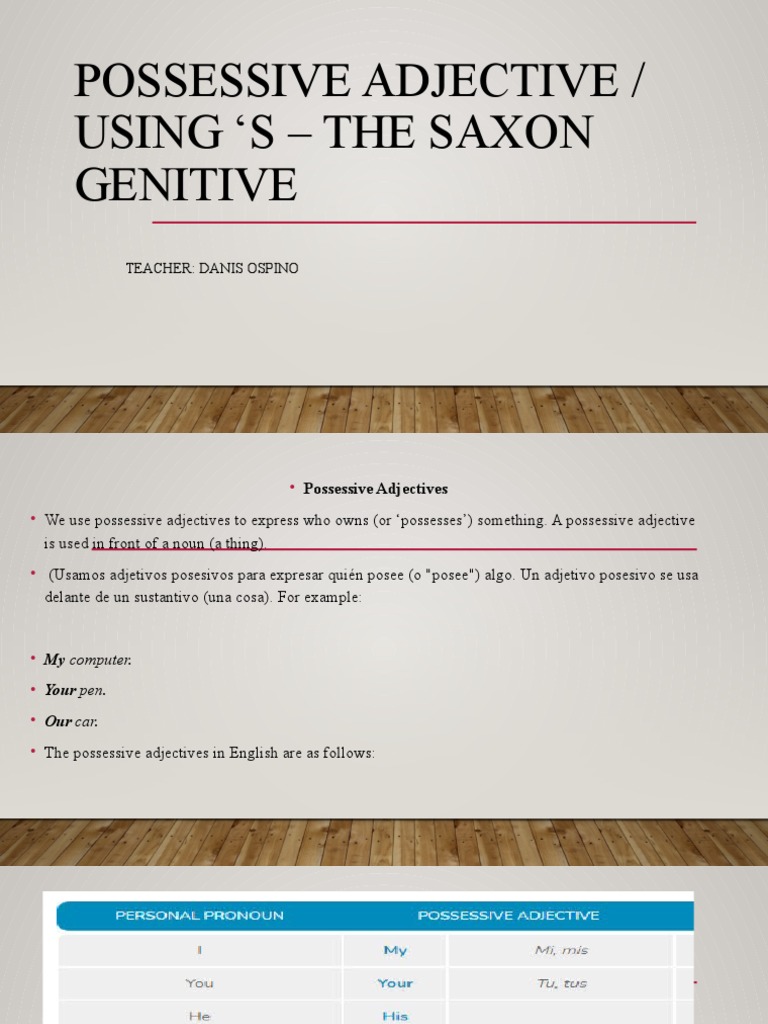 Saxon Genitive and Possessive Adjectives | PDF | Adjective | Syntax