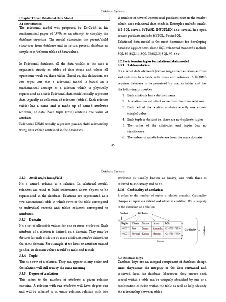 Chapter 3-Relational Data Model | PDF | Relational Database | Relational Model