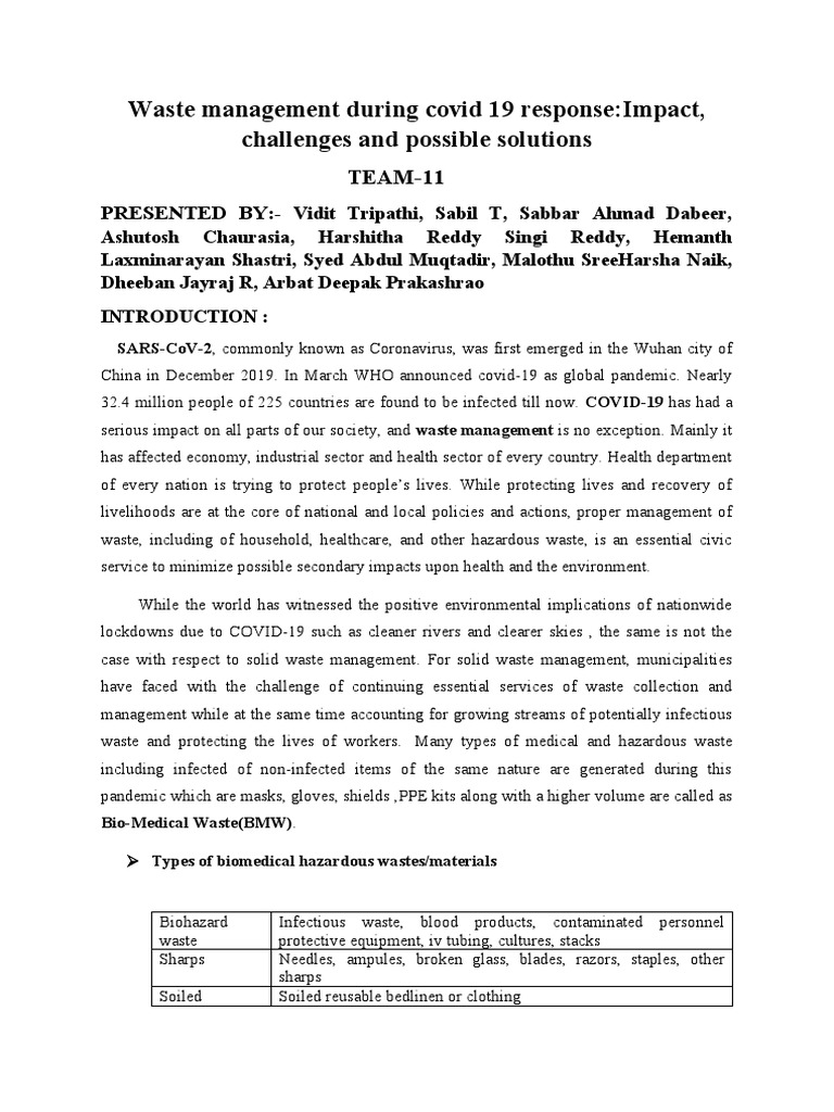 Waste Management During Covid 19 Response | PDF | Sterilization ... Waste Management During Covid 19 Response | PDF | Sterilization ...