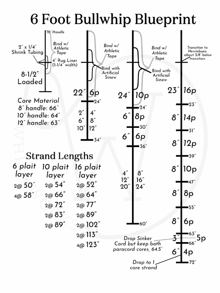 6 Foot Whip Works Bullwhip Blueprint | PDF