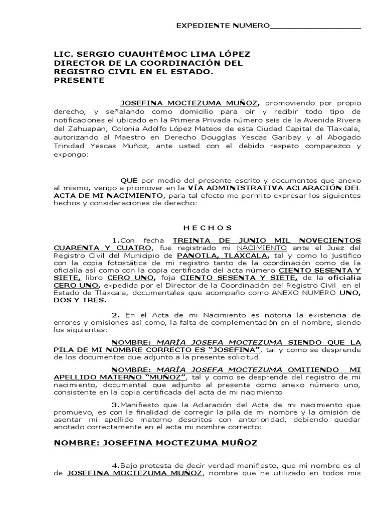 2 Aclaracion Josefina Moct. | PDF | Instituciones sociales | Justicia