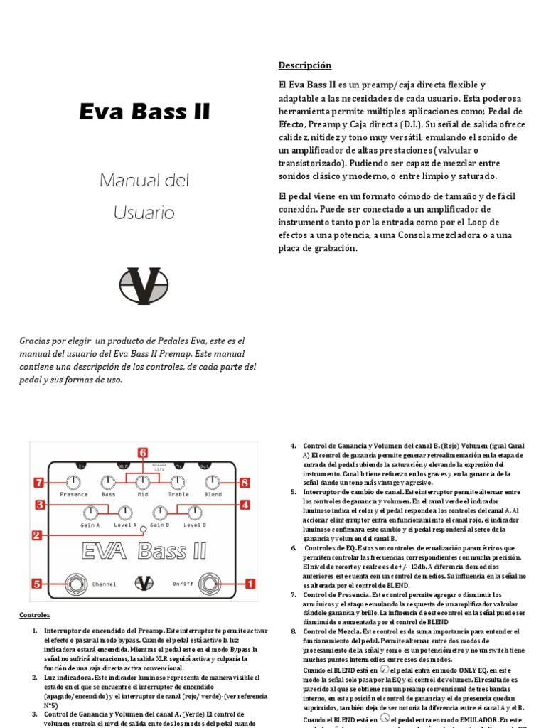 Manual Eva Bass 2 2016 | PDF | Micrófono | Ingenieria Eléctrica