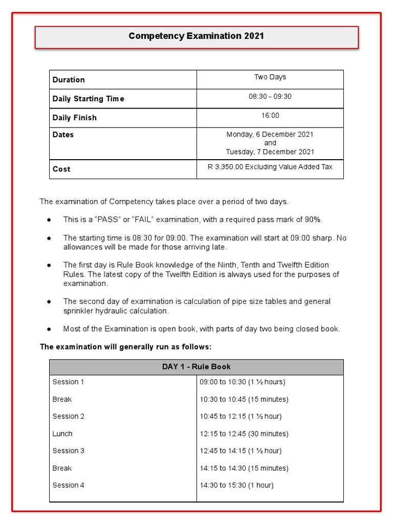Competency Exam Details 2021 | PDF | Computing