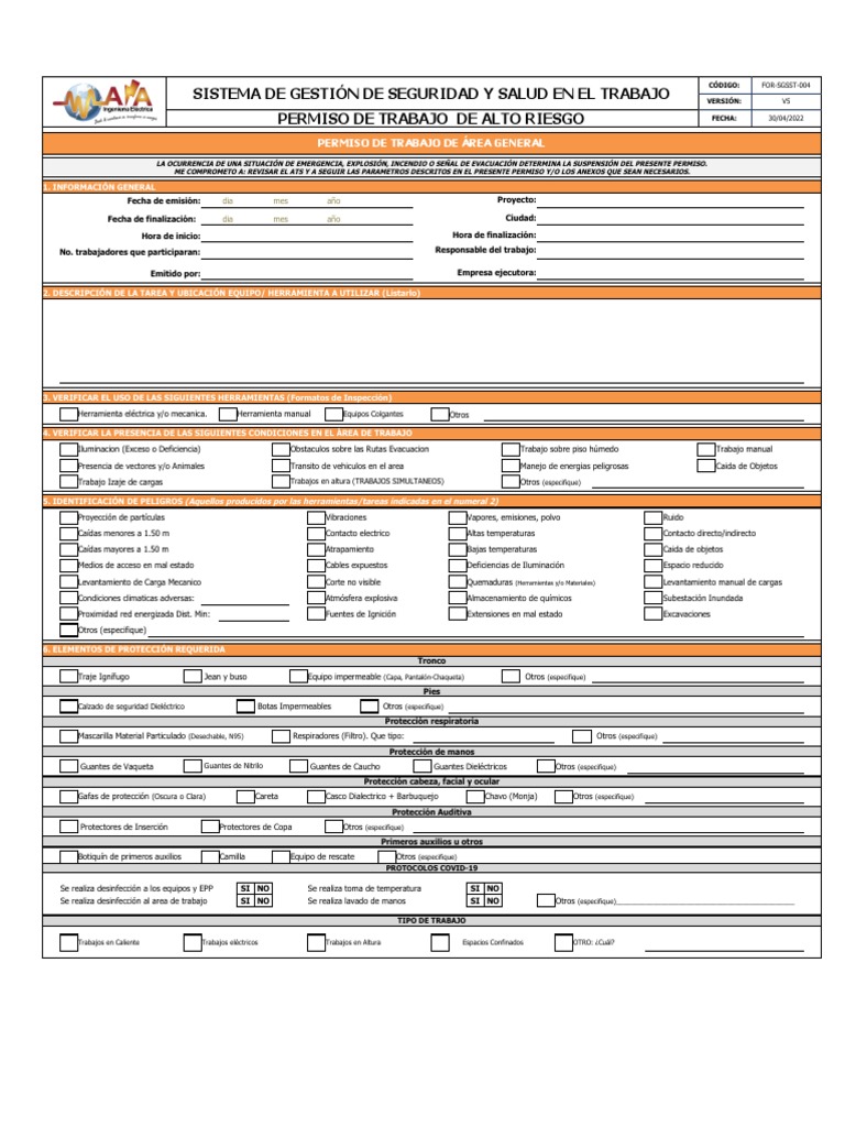For-Sgsst-004-Permiso de Trabajo | PDF | Andamio | Encendiendo For-Sgsst-004-Permiso de Trabajo | PDF | Andamio | Encendiendo