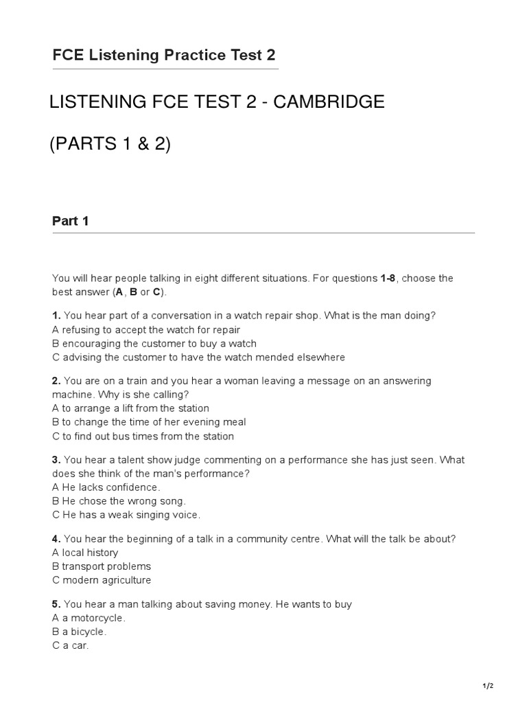 Test 2 (Parts 1 & 2) | PDF
