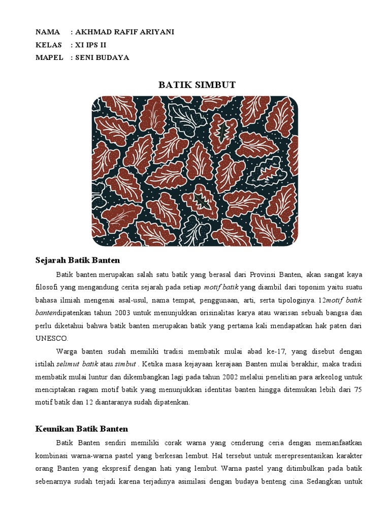 Batik Simbut | PDF