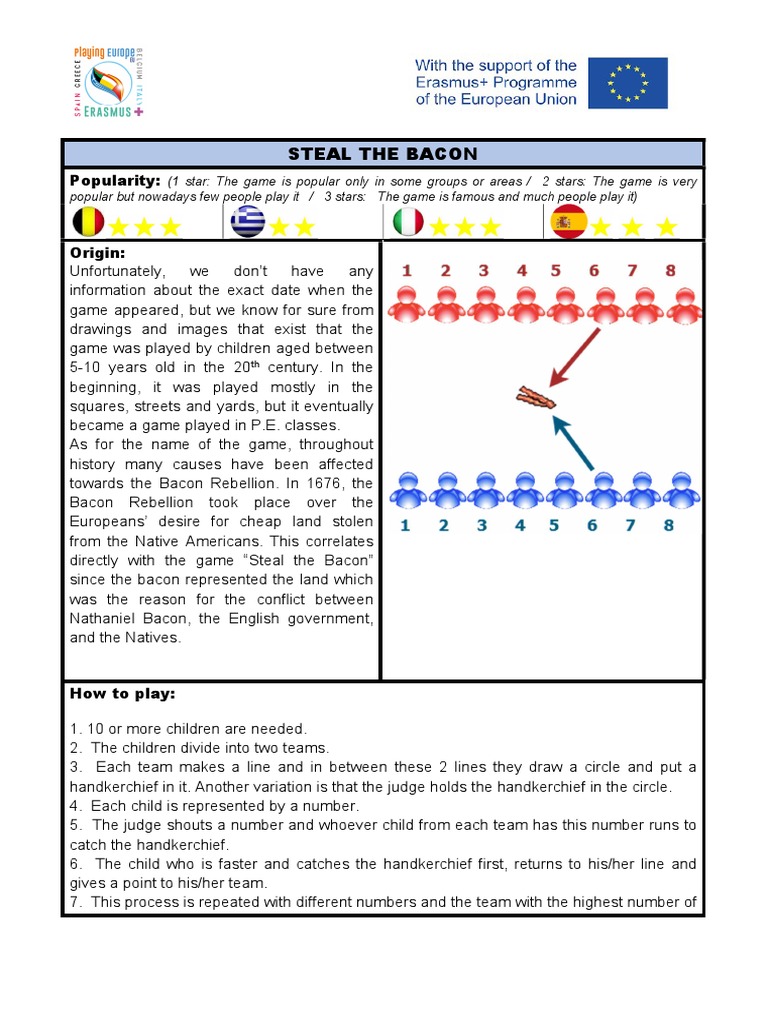 Steal the Bacon Game Instructions | PDF | Sports & Recreation