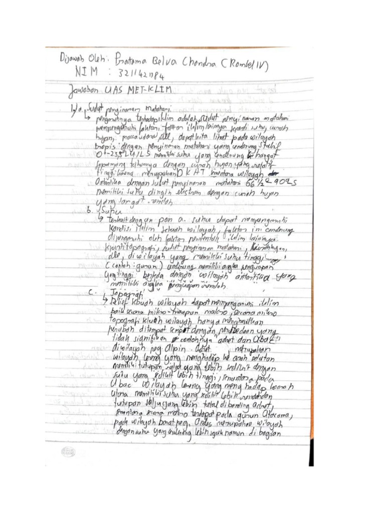 Pratama Belva Chandra - Uas Met-Klim | PDF
