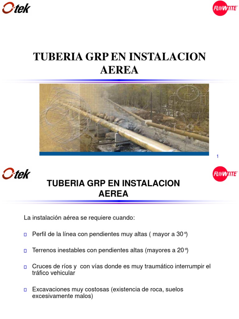 3ra Unidad. - Instalacion Aerea Con Tuberia PRFV | PDF | Tubería ...
