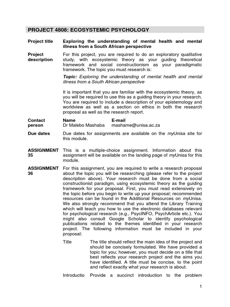 Research Project 4808 Exploring The Understanding of Mental Health and ...