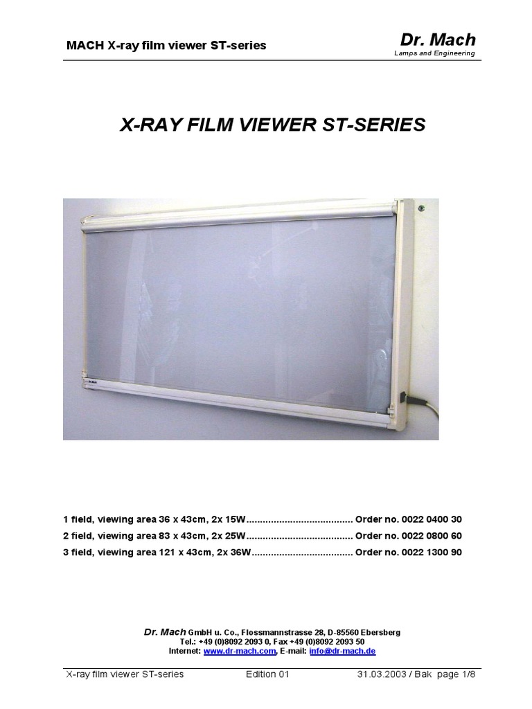 Dr. Mach X-ray Film Viewer Manual | PDF | Electricity | Equipment