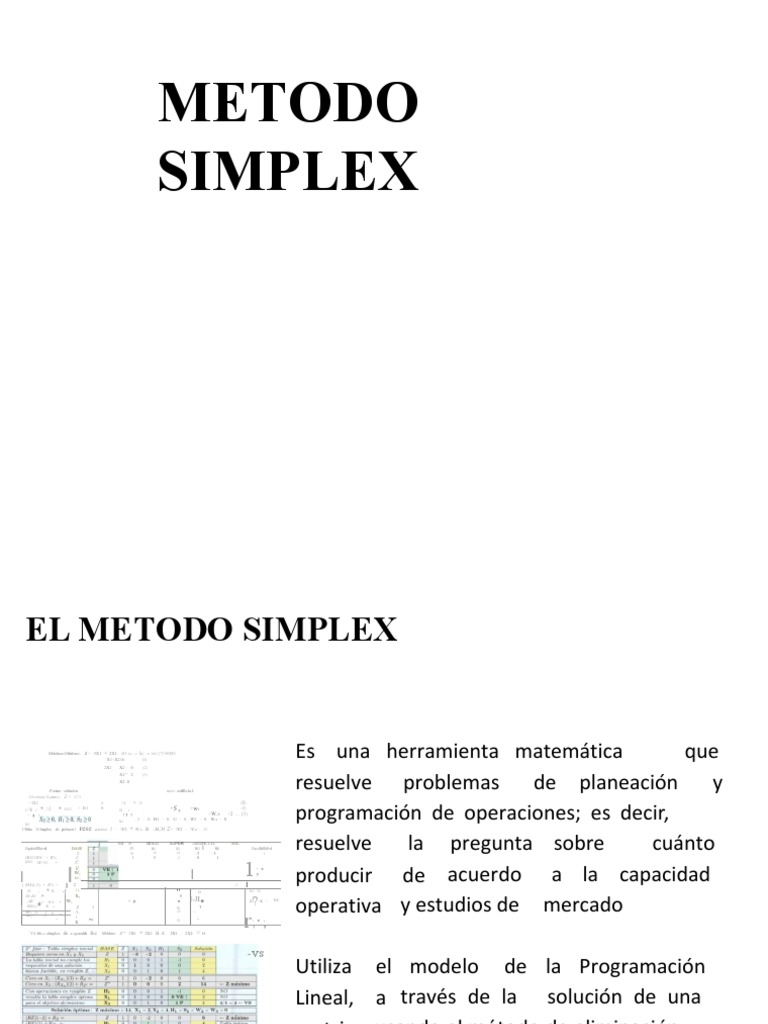 2.1 Metodo Simplex | PDF | Matemáticas De La Computación | Ciencia computacional