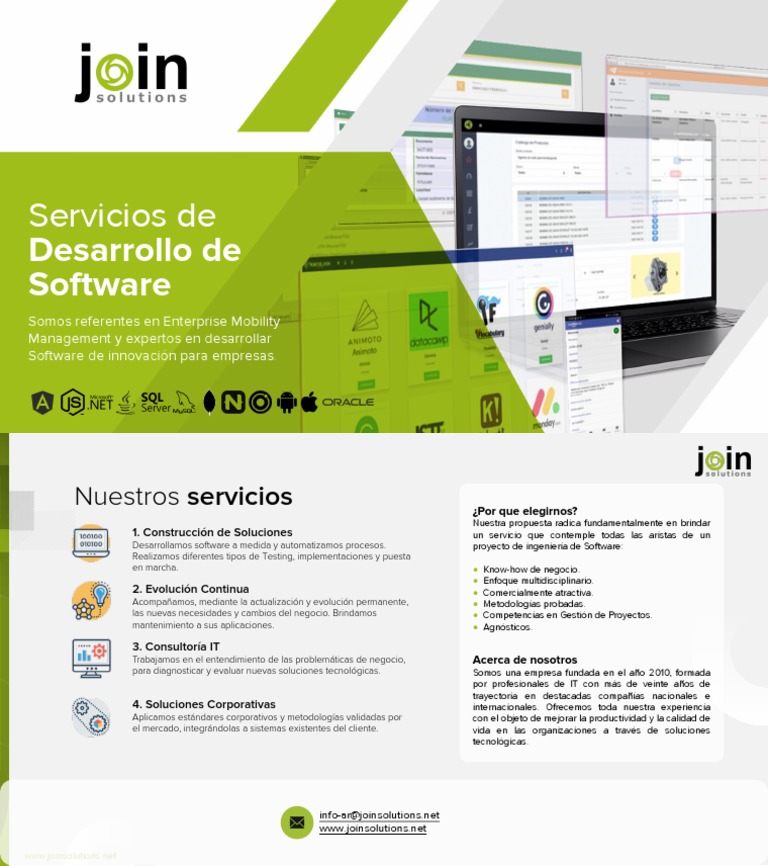 Join Solutions - Presentación Brief | PDF | Software | Ingeniería de ...