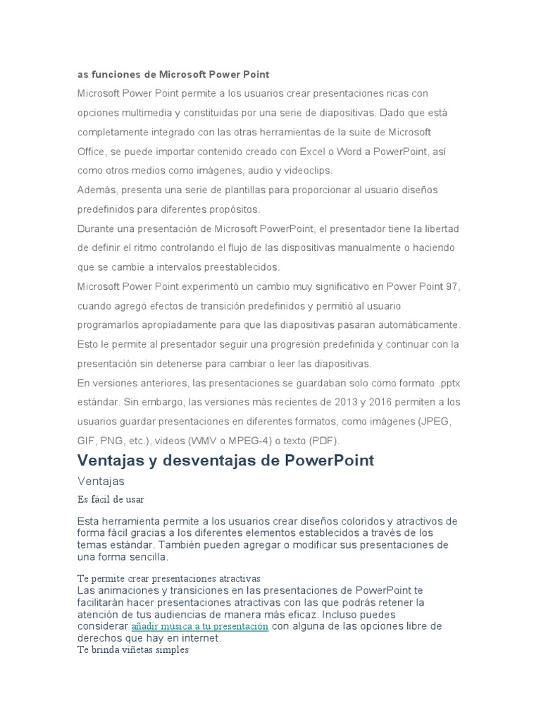 As Funciones de Microsoft Power Point | PDF | Microsoft PowerPoint | Informática