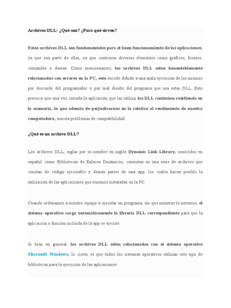 Archivos DLL | PDF | Archivo de computadora | Biblioteca (informática)