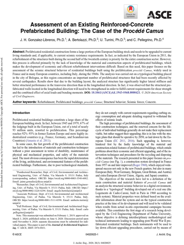 Assessment of An Existing Reinforced-Concrete | PDF | Concrete | Wall