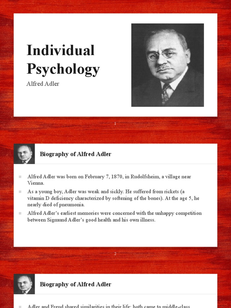 Alfred Adler's Individual Psychology | PDF | Sigmund Freud | Psychology