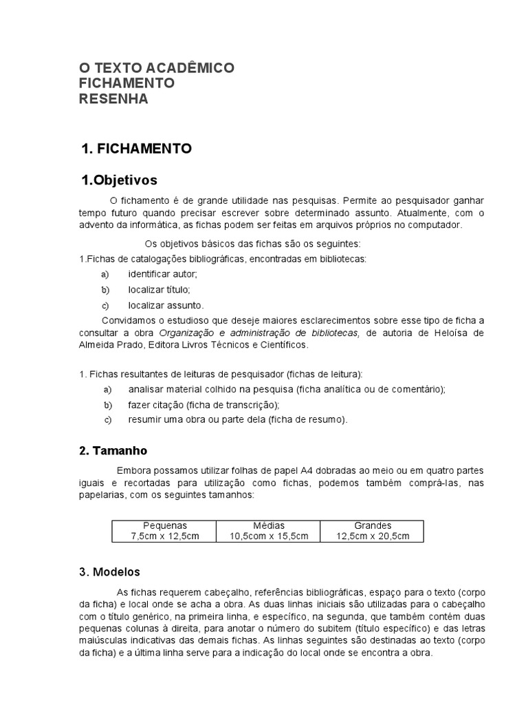 Fichamento e Resenha | PDF | Crítica | Abstract (resumo) Fichamento e Resenha | PDF | Crítica | Abstract (resumo)