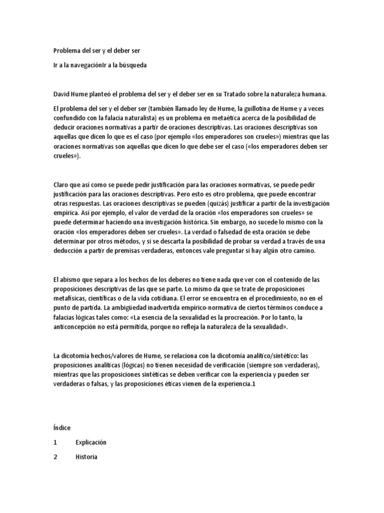 El Ser y El Deber Ser | PDF | Teorías epistemológicas | Science