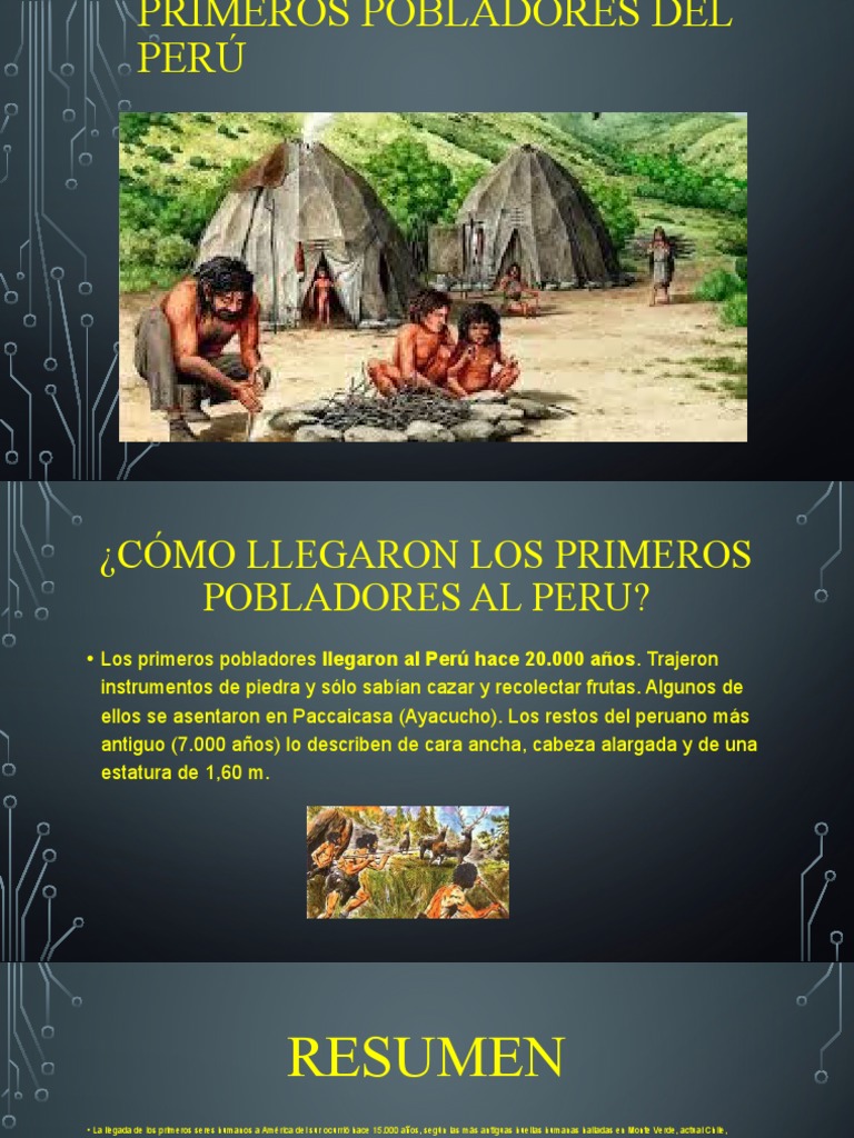 Primeros Pobladores del Perú: Orígenes y Vida | PDF | Perú | Américas