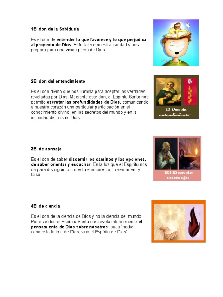 Los 7 Dones del Espíritu Santo | PDF | Dios | espíritu Santo
