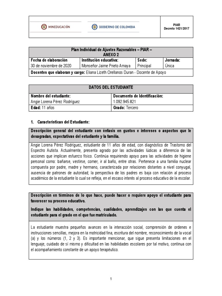 Formato Actualizado - Plan Individual de Ajustes Razonables Anexo 2 ...